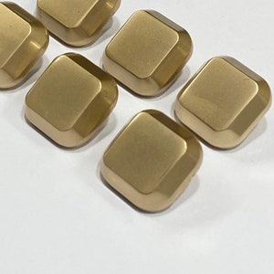 Square Pattern Metal Buttons - 6pcs Black/matte Gold Sewing Buttons ...
