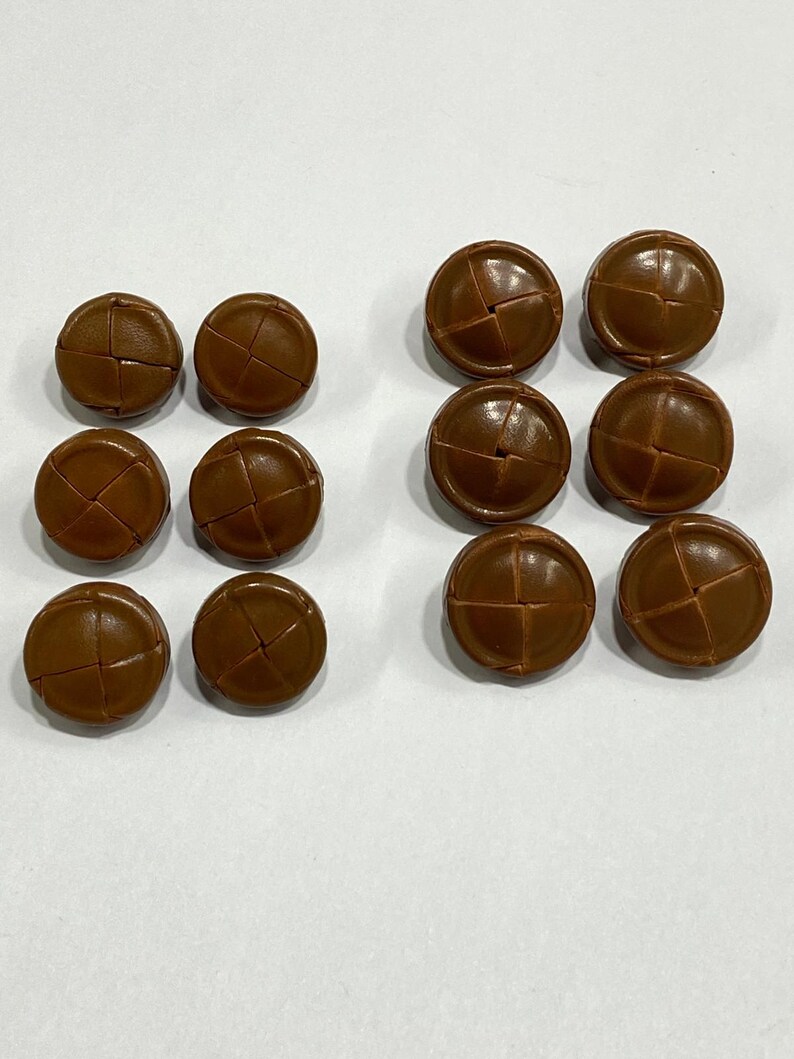 Handmade Brown Leather Folding Buttons: Vintage Blazer & Coat Set - Etsy