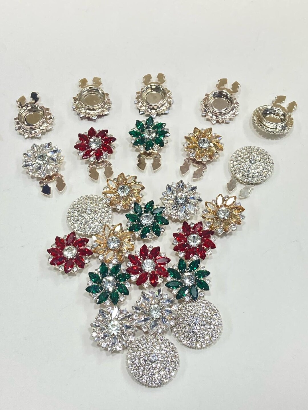 Rhinestone Crystal Buttons / Rhinestone Crystal Clip-on Button / Easy ...