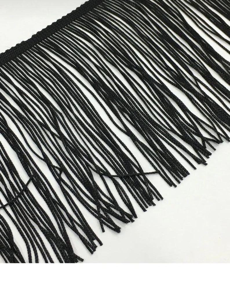Black Tassel Fringe Trim: 1 Meter Length, DIY Projects - Etsy