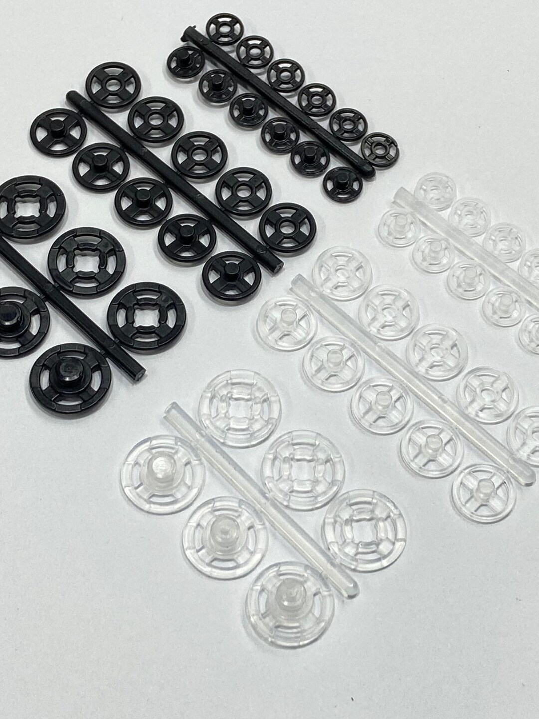 Plastic Snap Fasteners: Transparent & Black, 3-size Sewing Snaps - Etsy