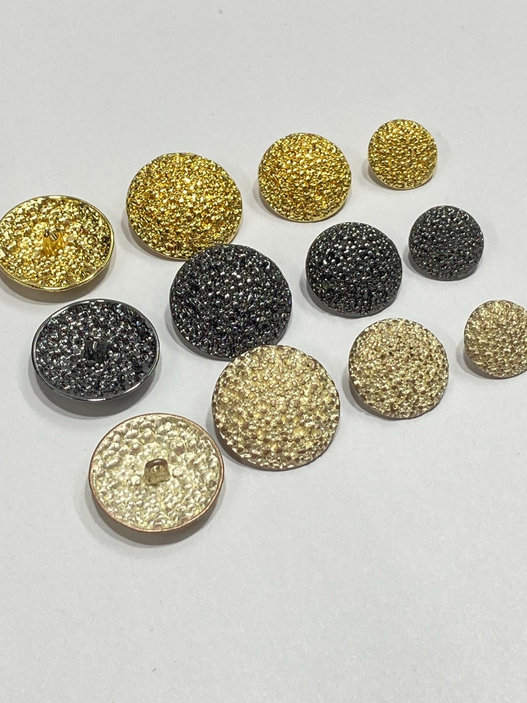 3D Embossed Metal Buttons - 3 Colors, High Quality Buttons for Coats ...