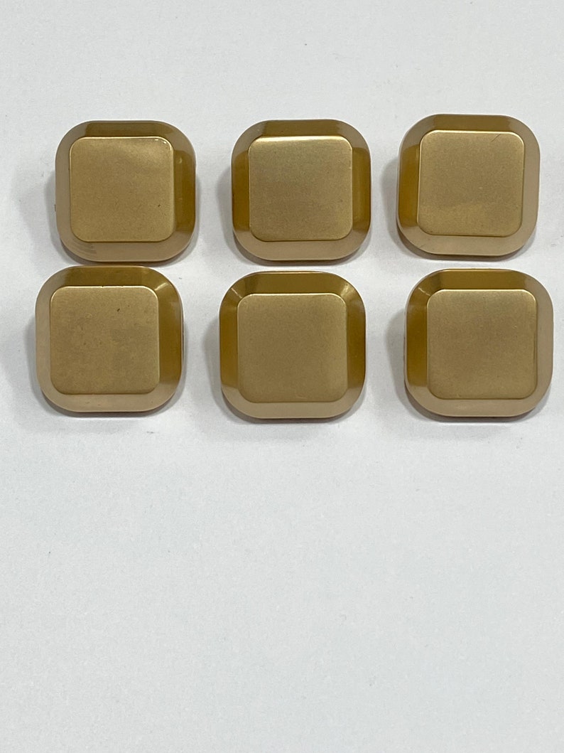 Square Pattern Metal Buttons - 6pcs Black/matte Gold Sewing Buttons ...