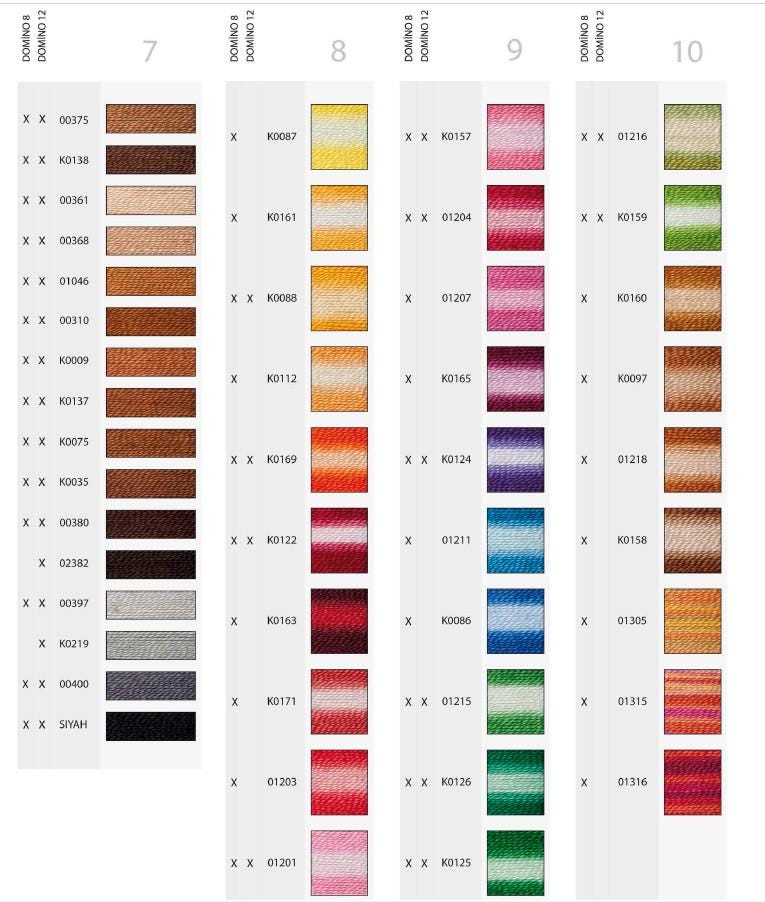 Domino 8 and 12 Canvas Aida Embroidery Thread / Cotton Cross Stitch ...