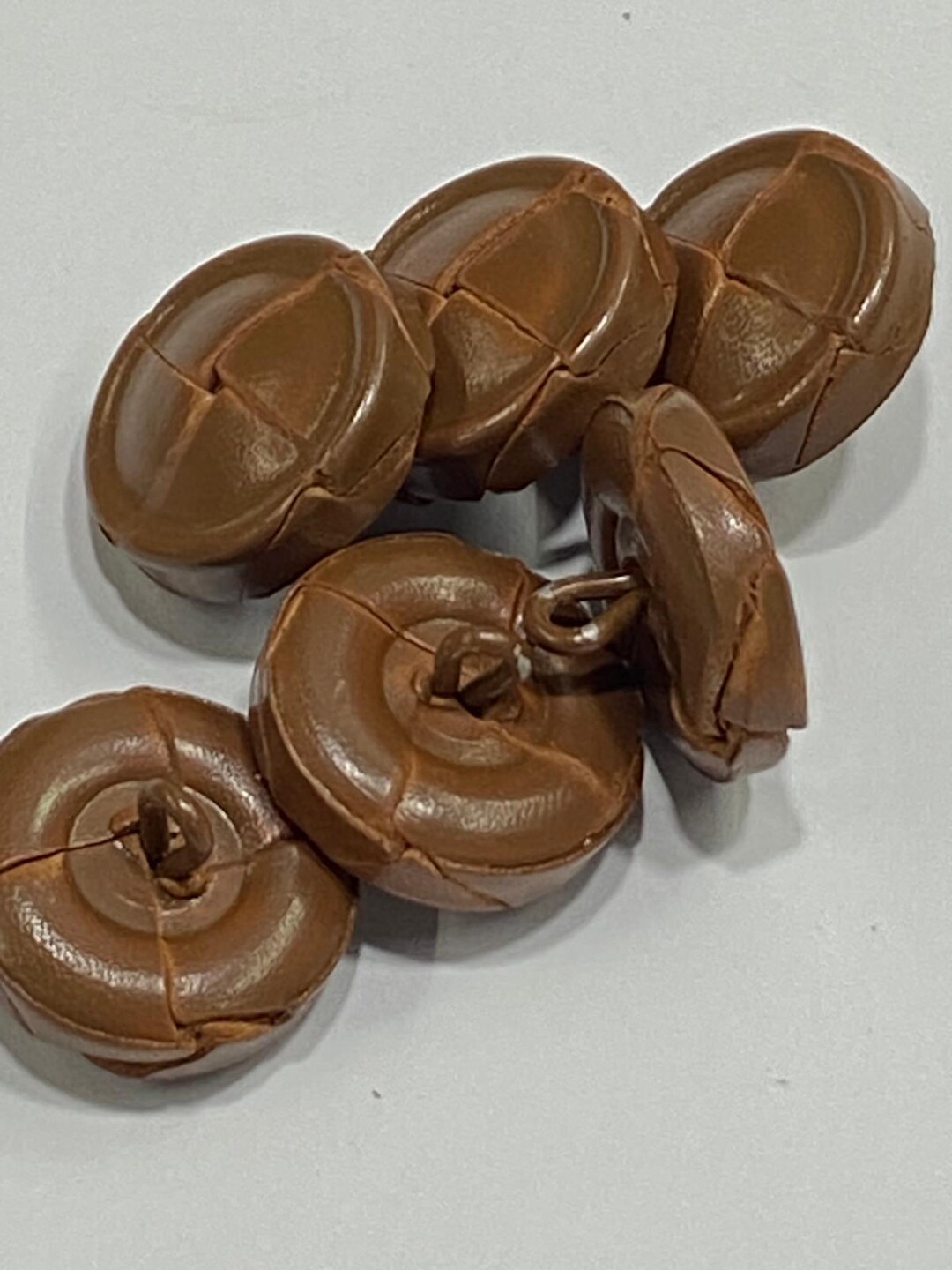 Handmade Genuine Leather Folding Buttons for Blazers, Coats, and Sweaters - Vintage Brown ...