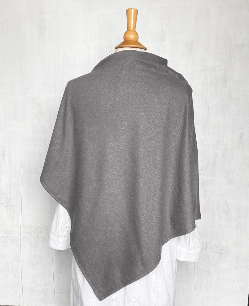 Grey Poncho Women, White Feather Ruana Lightweight Poncho Tops, Unique ...