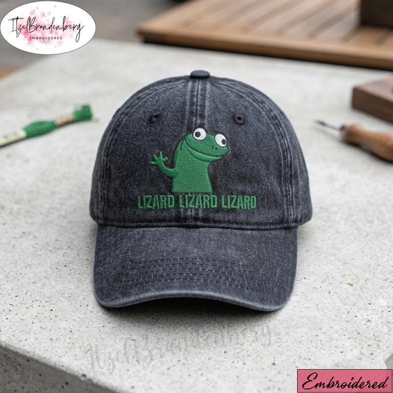 Embroidered Lizard Lizard Lizard Meme Hat, Tiktok Viral Meme Lizard Hat ...