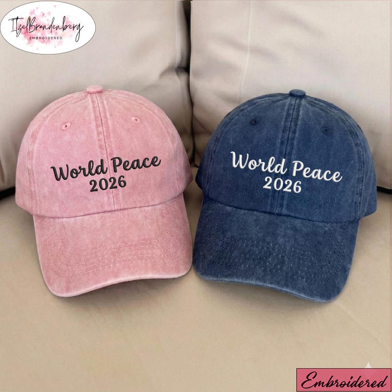 Embroidered World Peace 2026 Hat, New Year Resolution Baseball Cap ...