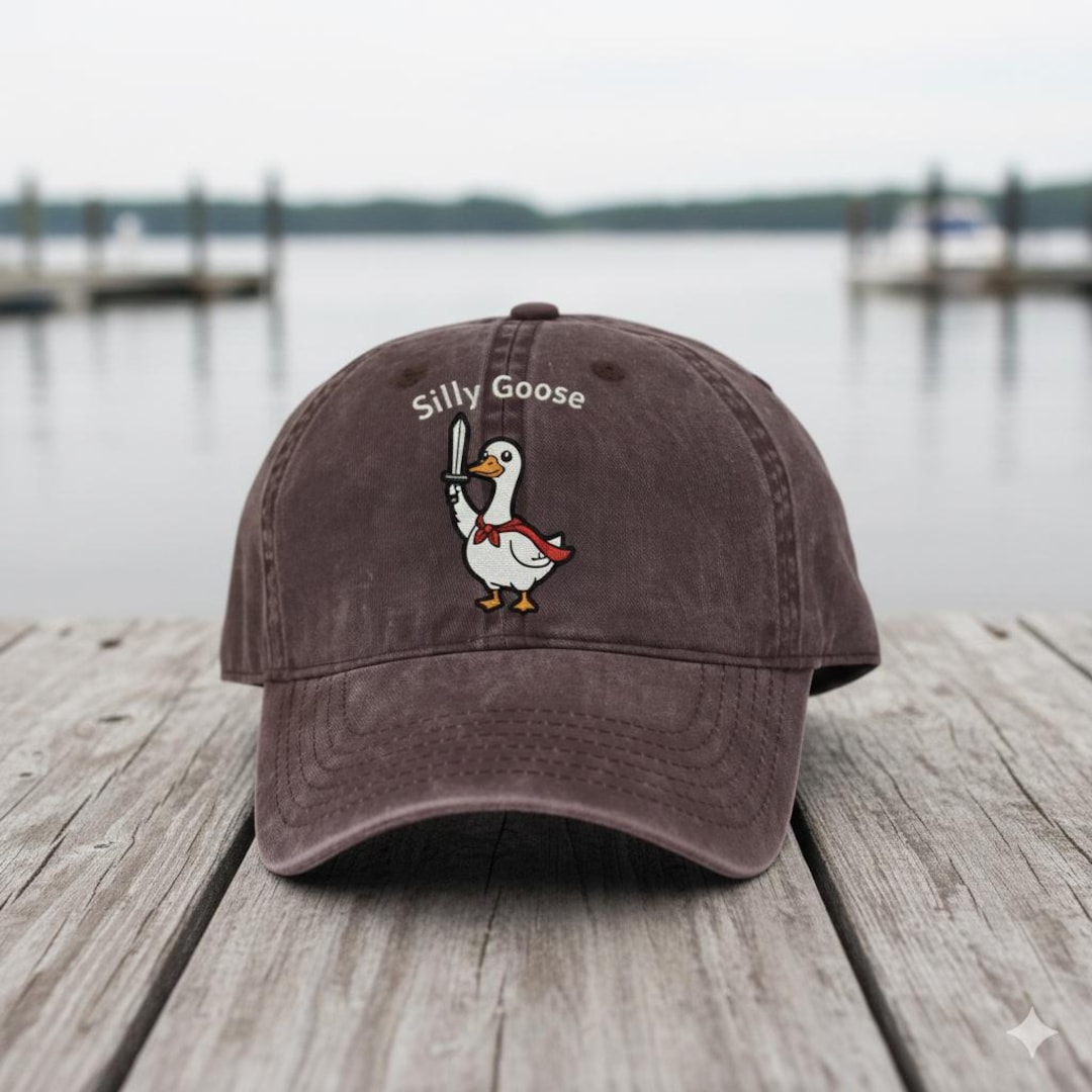 Embroidered Silly Goose Knight Hat, Funny Bird With Sword Baseball Cap ...