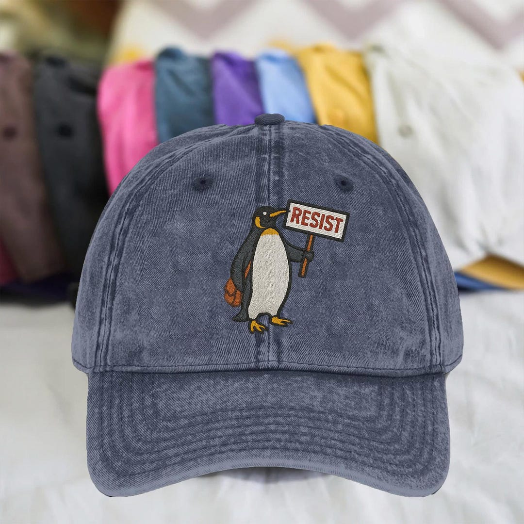 Flipper up Penguin Embroidered Hat, Anti-trump Baseball Cap, Resist ...