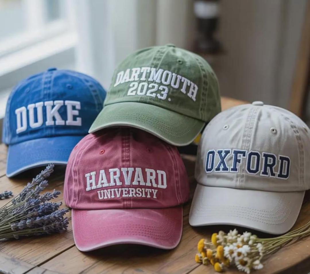 Custom Embroidered College Hats – Washed Baseball Cap Featuring ...