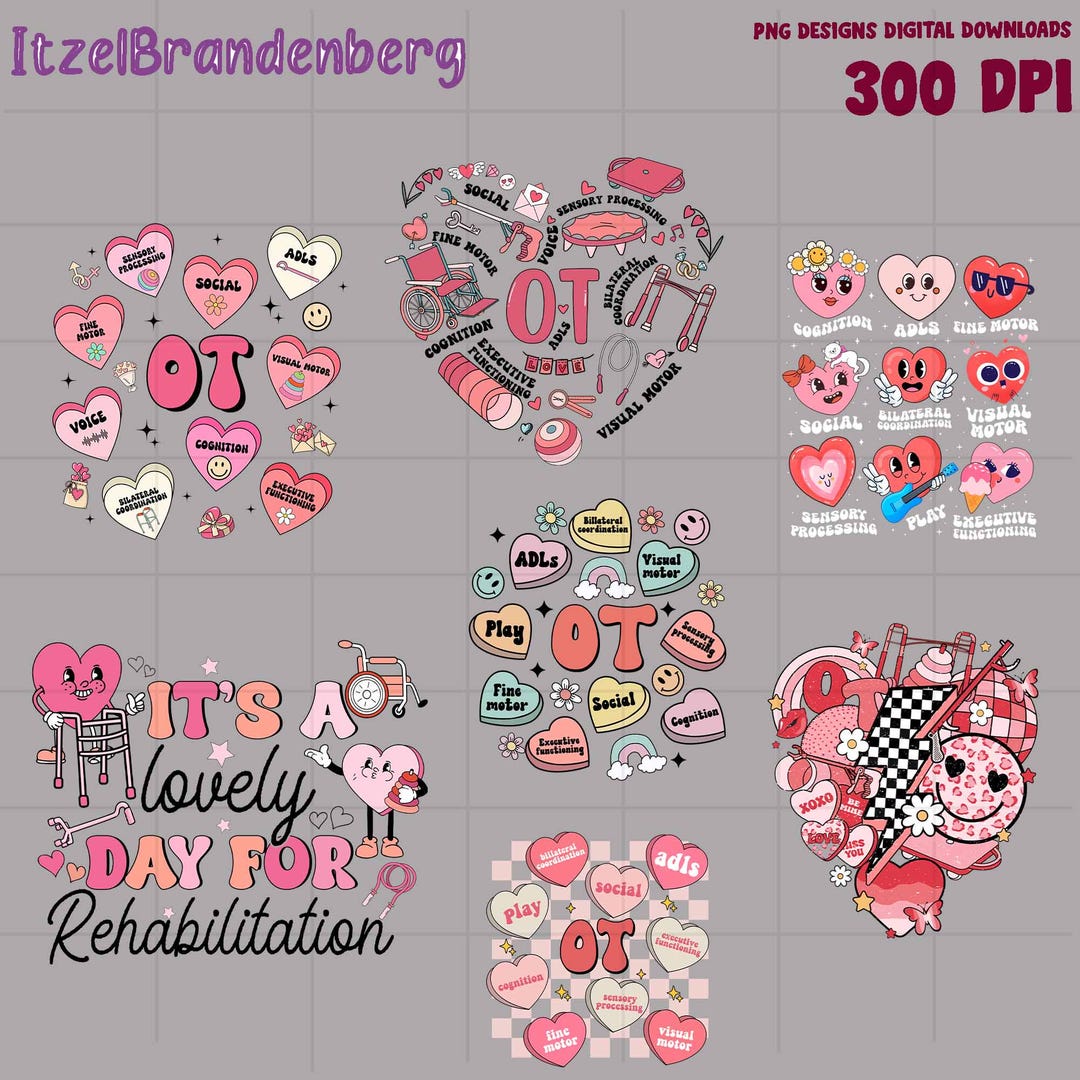 15+ OT Valentines Day Png, Occupational Therapy Valentine Png Bundle ...