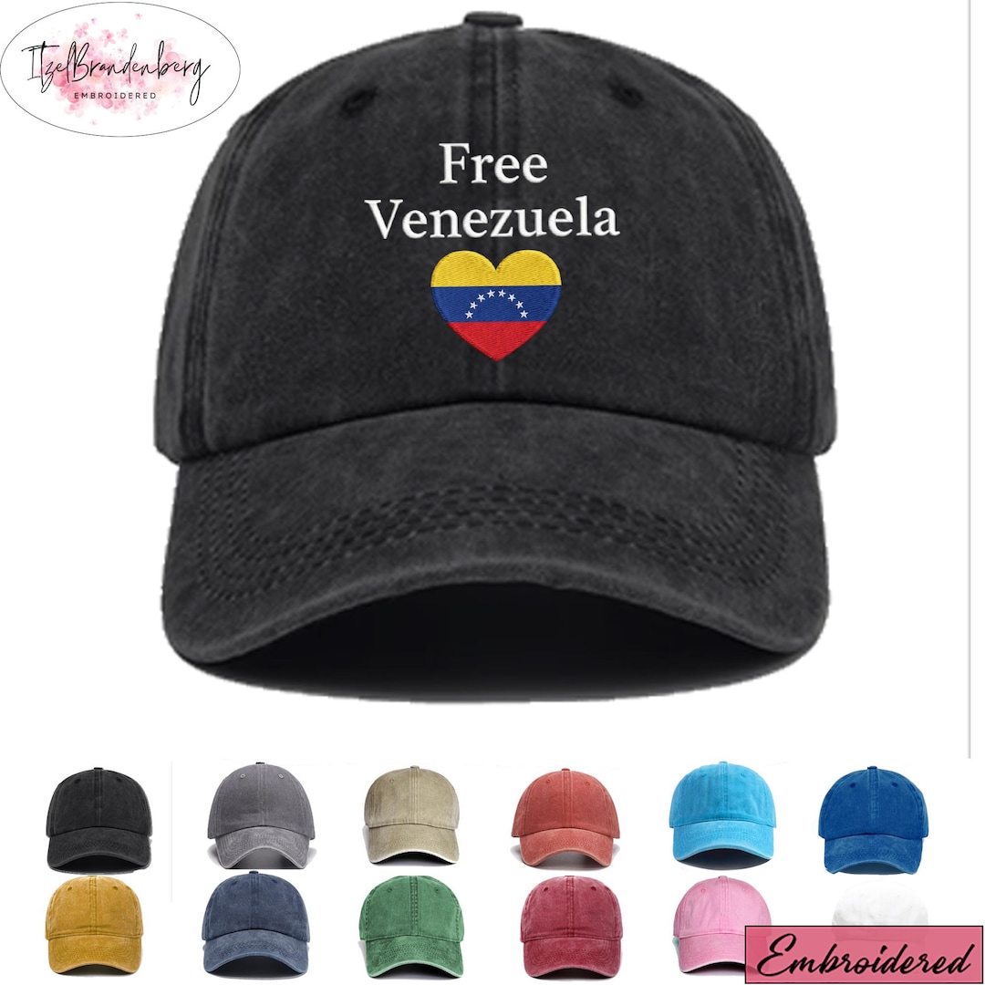 Embroidered Free Venezuela Hat, Venezuela Flag Heart Baseball Cap ...