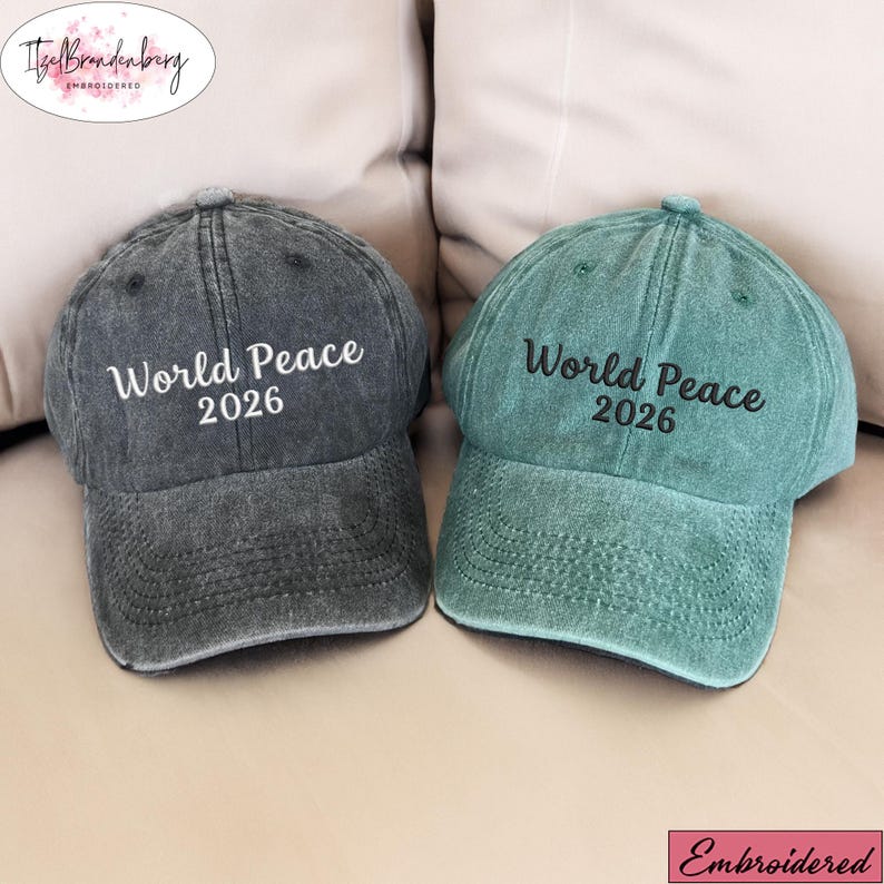 Embroidered World Peace 2026 Hat, New Year Resolution Baseball Cap ...
