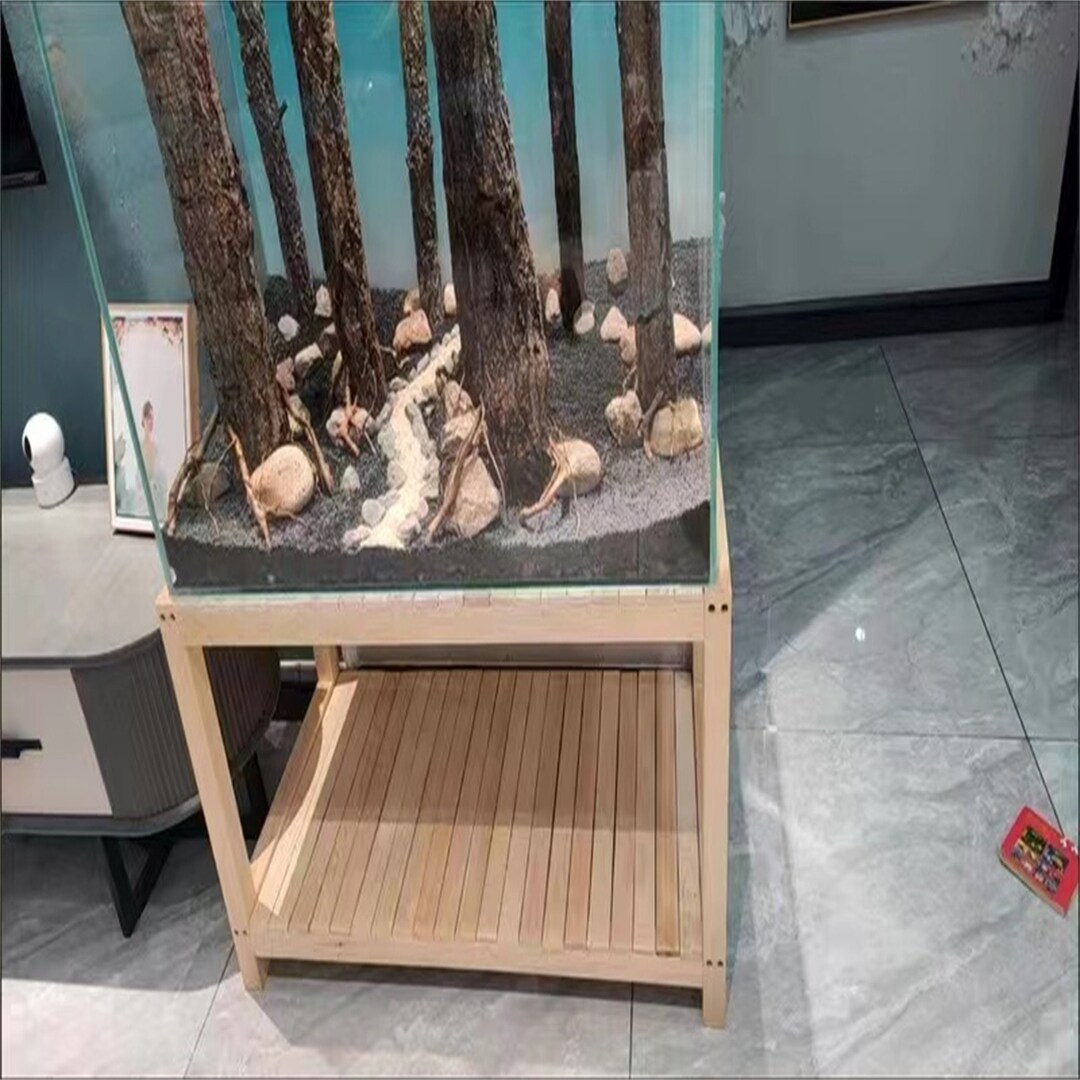 Handcrafted Wooden Aquarium Stand Table, Rectangular Fish Tank Cabinet ...