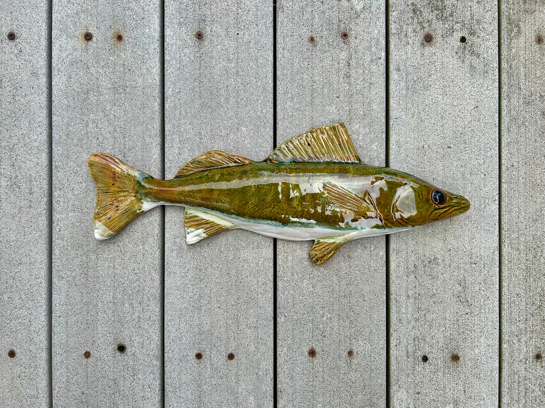 Walleye Ceramic Fish Art Handmade Decorative Wall Hanging - Etsy
