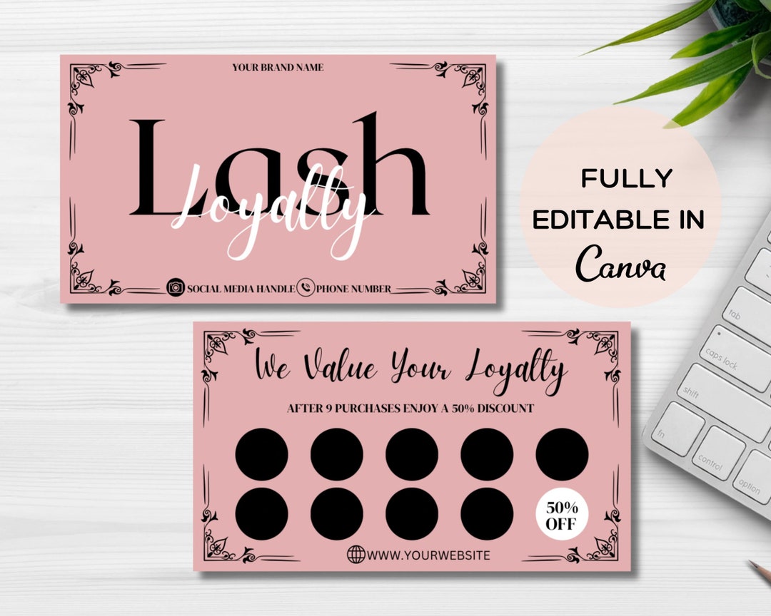 Lash Loyalty Card/editable - Etsy