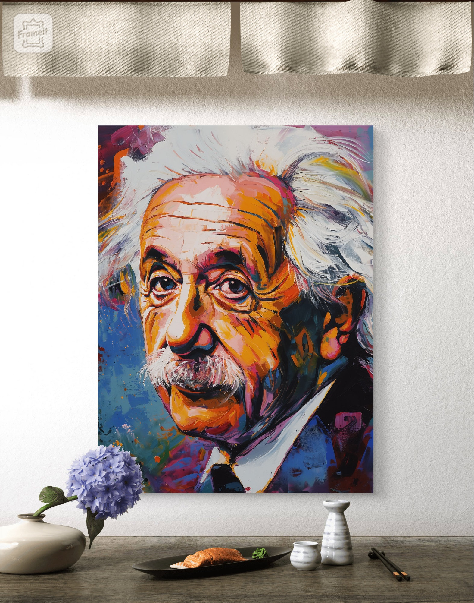 Albert Einstein Portrait Genius Abstract Painting Print on Canvas - Etsy