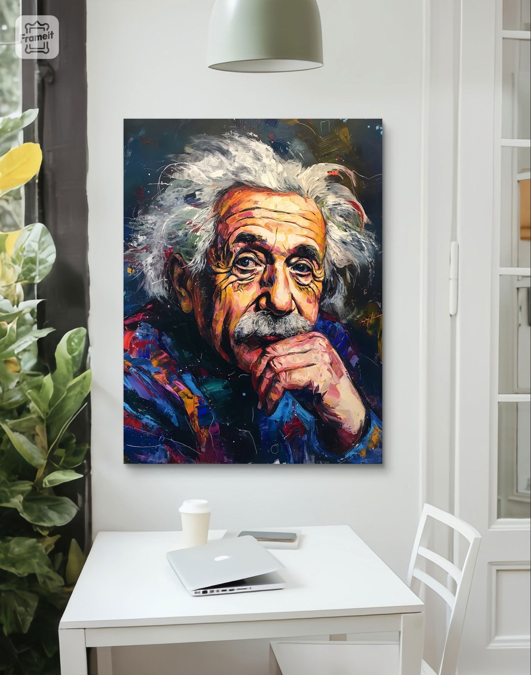 Albert Einstein Portrait Genius Abstract Painting Print on Canvas - Etsy