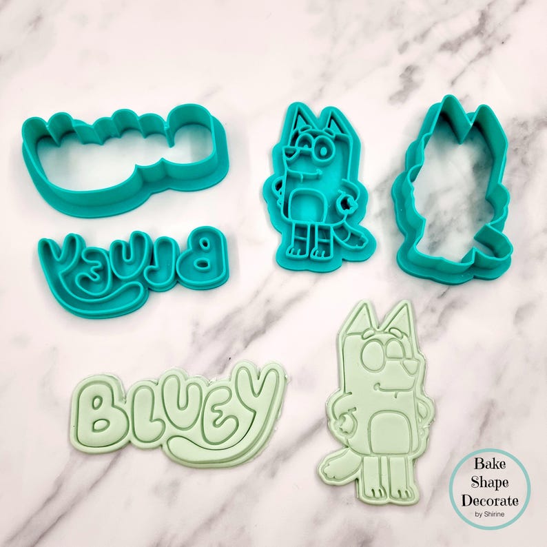 Bluey Theme Cookie Cutter & Stamp Set - Etsy Australia