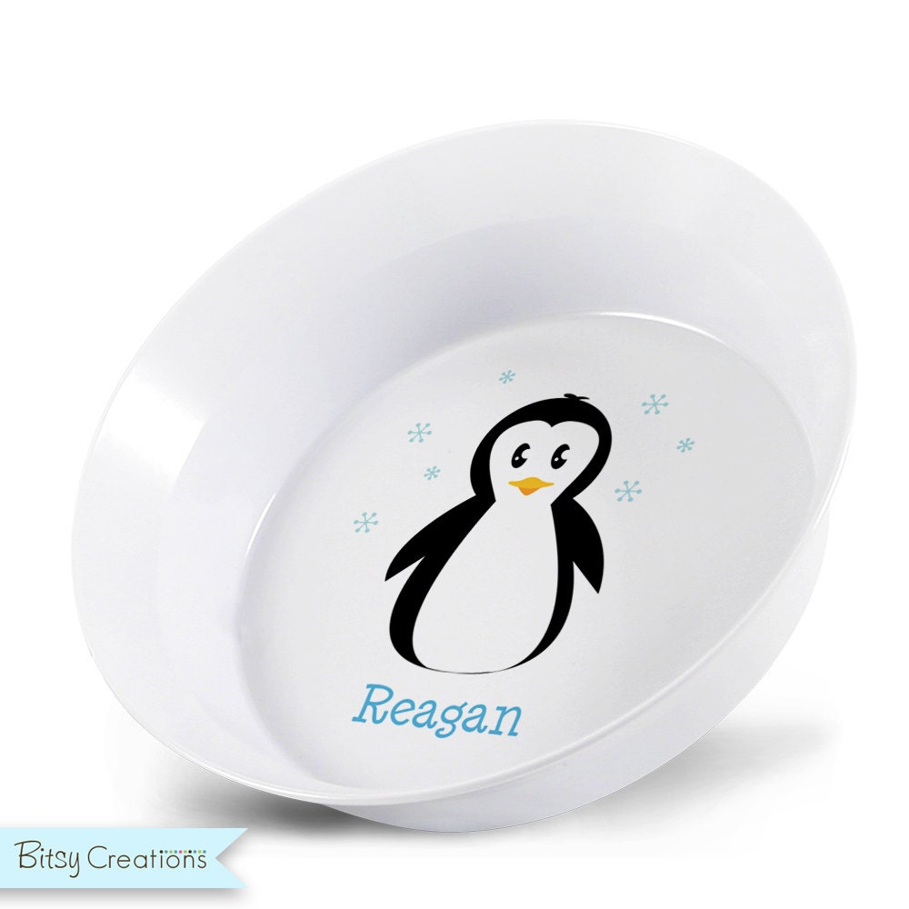Penguin Plate - Child's Plate - Child's Bowl - Penguin Melamine Bowl or ...