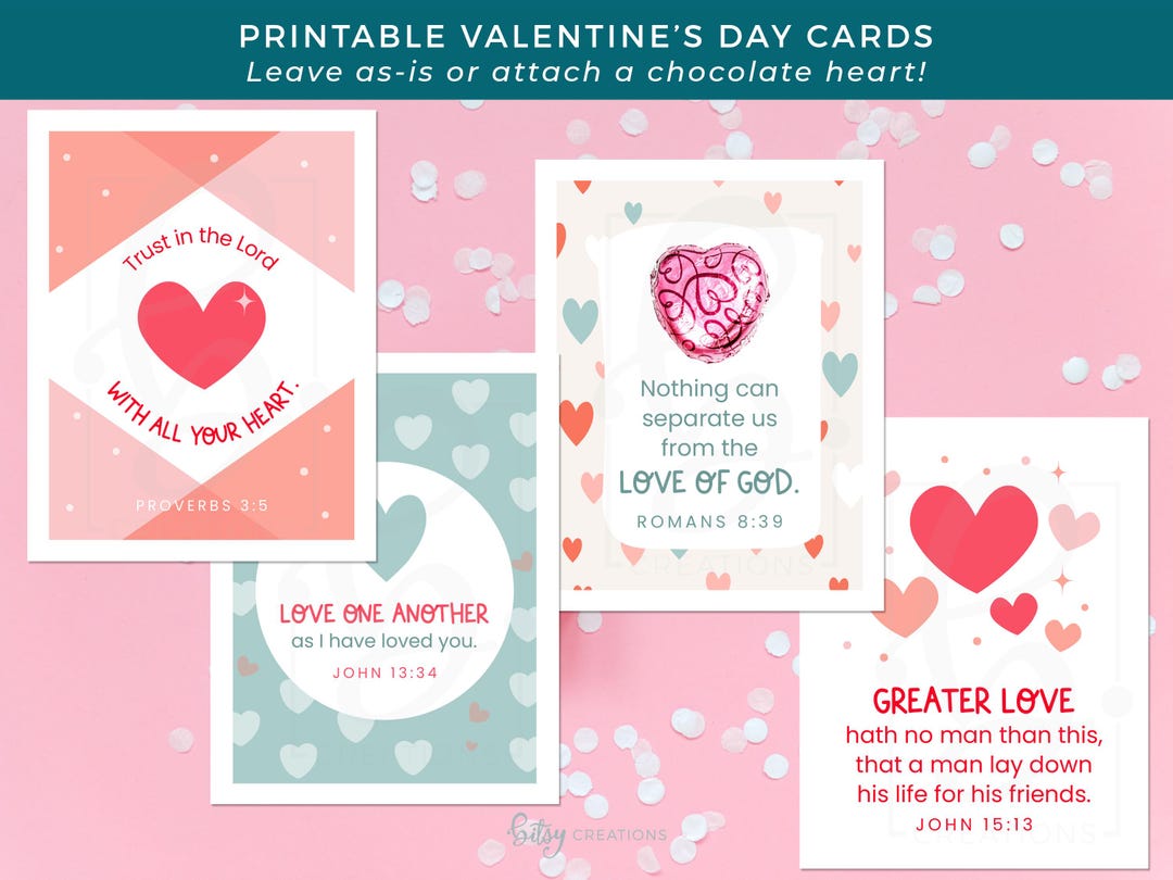 Christian Valentine’s Day Cards Printable - Bible Verse Love Cards for ...