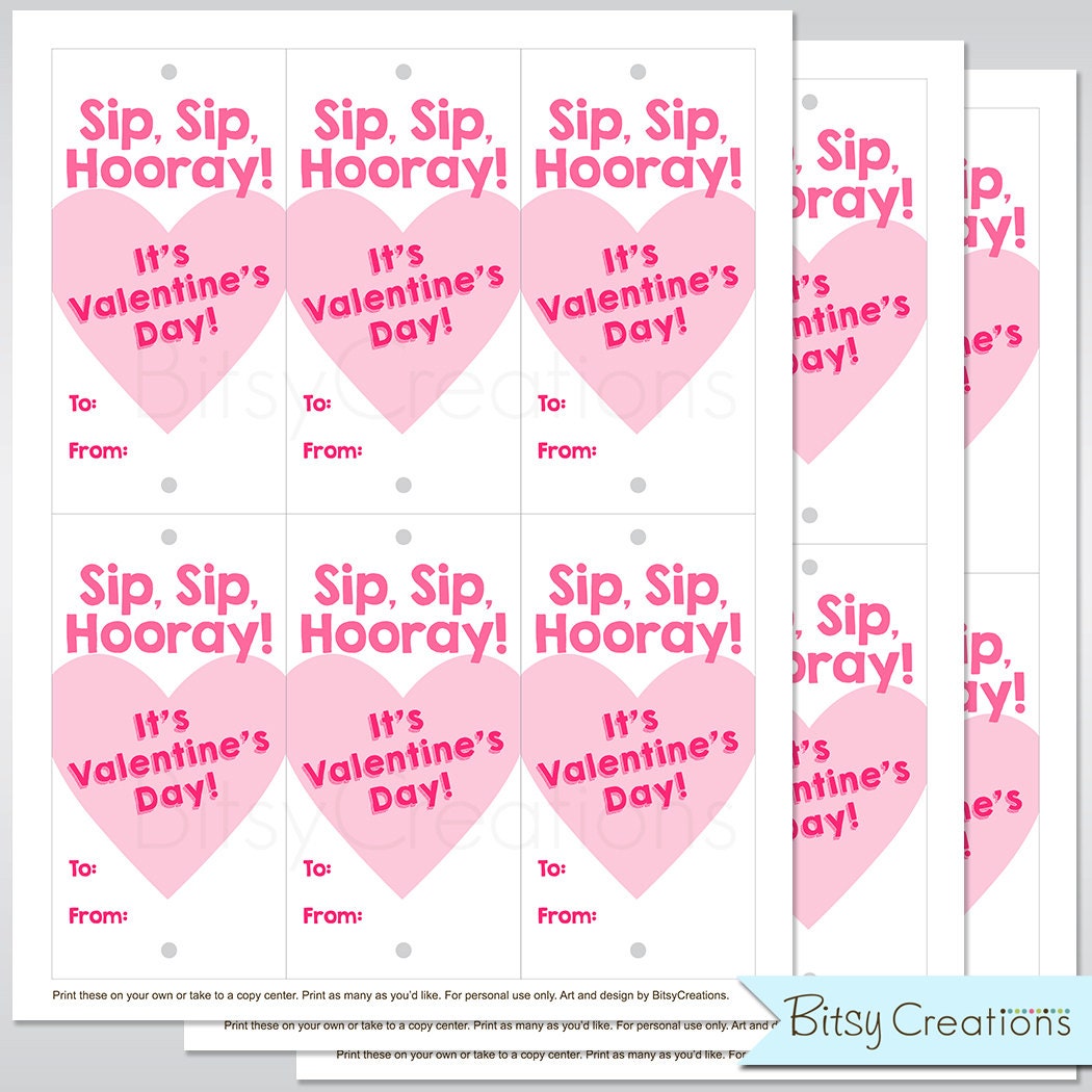 PRINTABLE Valentine Silly Straw Cards for Valentine's Day - Pink Heart ...