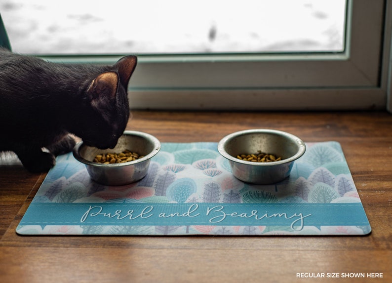 Dog Food Mat Personalized Cartoon Dog With Pet's Name | Etsy