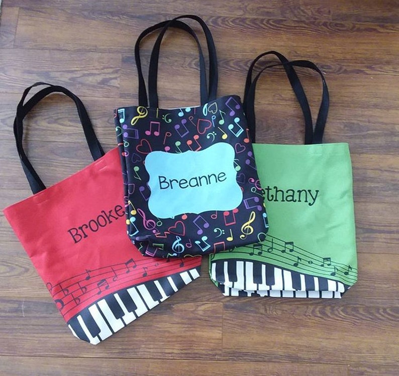 Music Notes Tote Bag Personalized Tote for Kids Music - Etsy