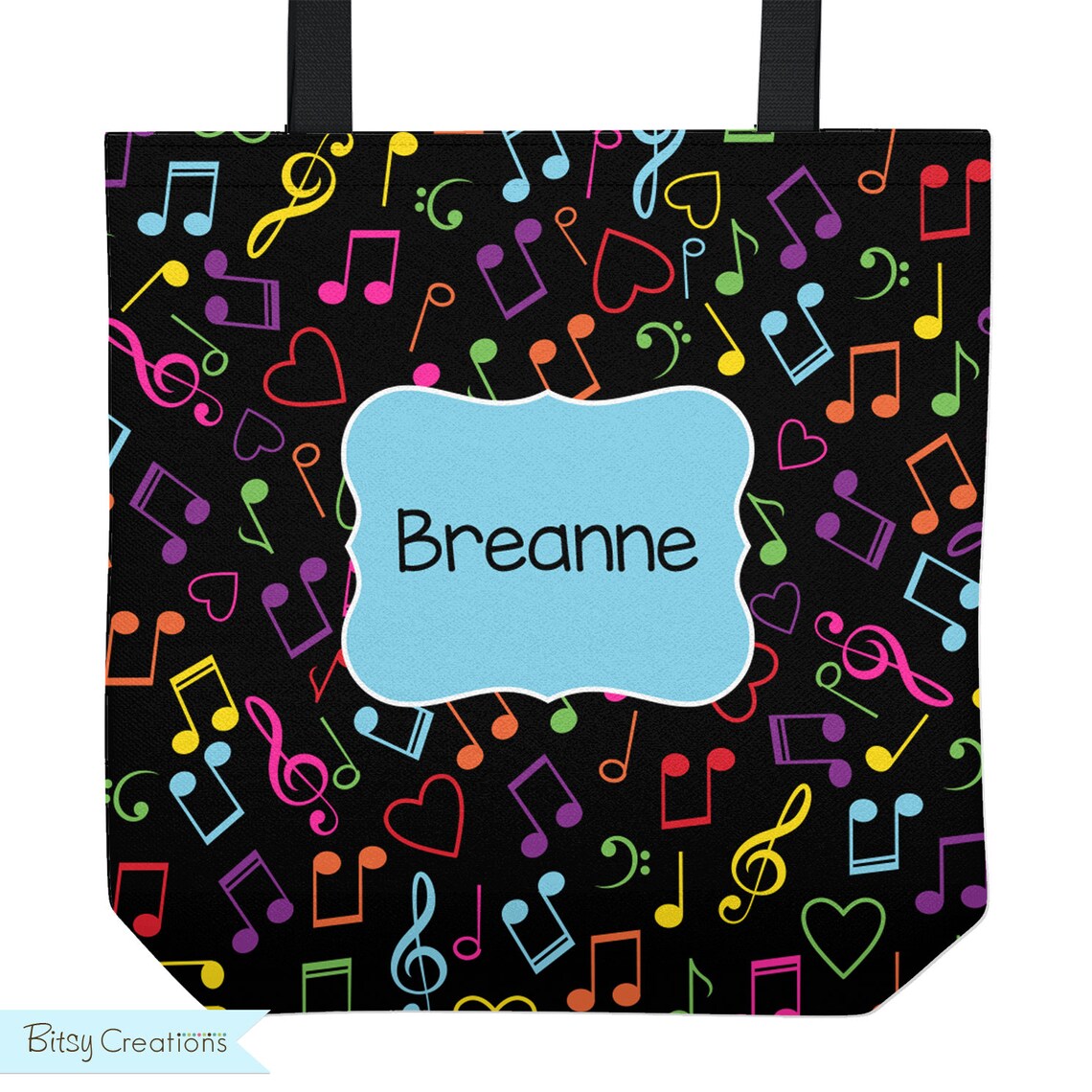 Music Notes Tote Bag Personalized Tote for Kids Music | Etsy