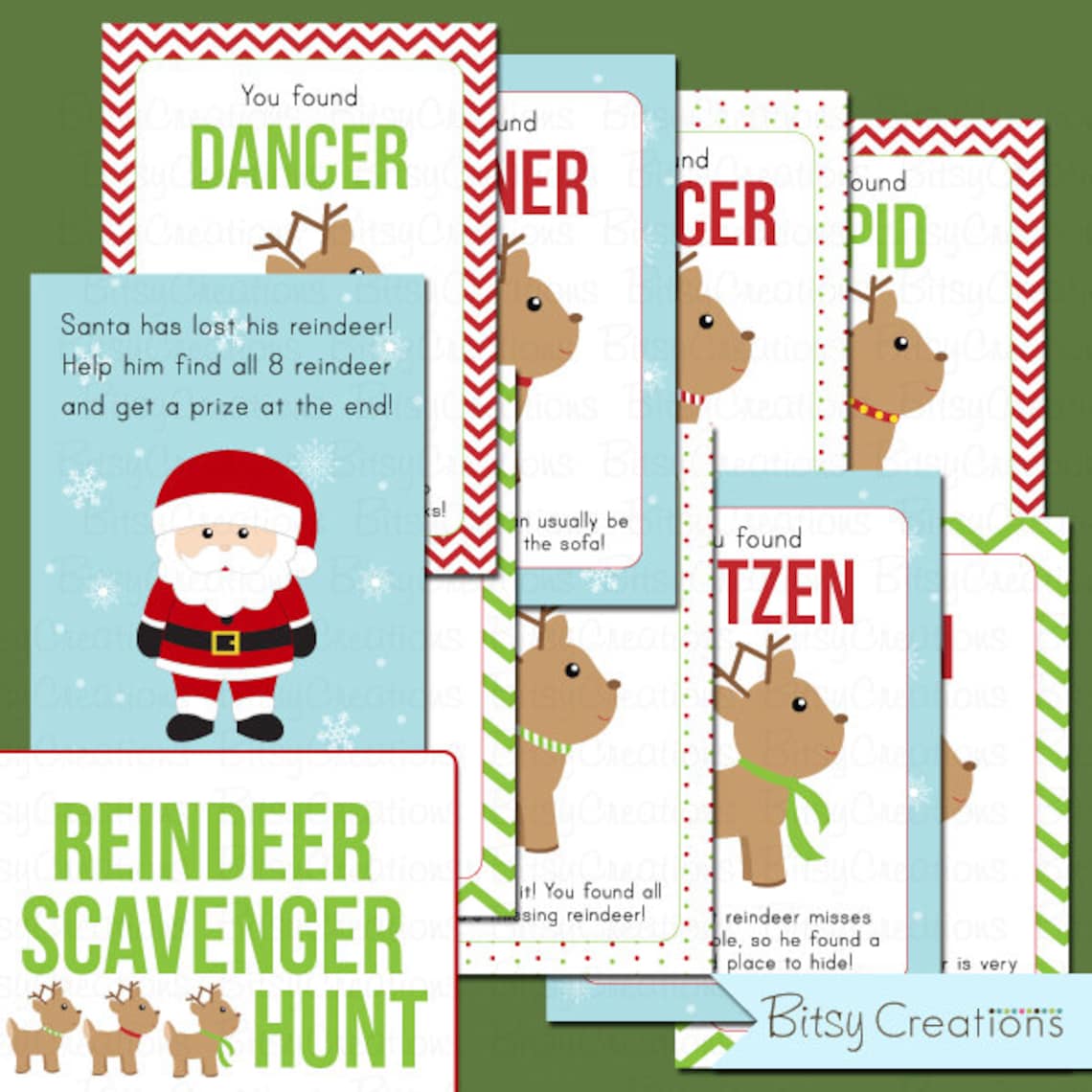 Printable Reindeer Scavenger Hunt PDF Instant Download - Etsy