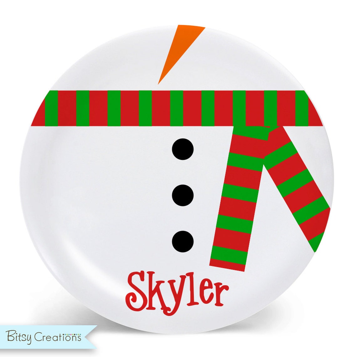 Christmas Plate - Snowman Belly Plate or Bowl - Child's Plate - Child's ...