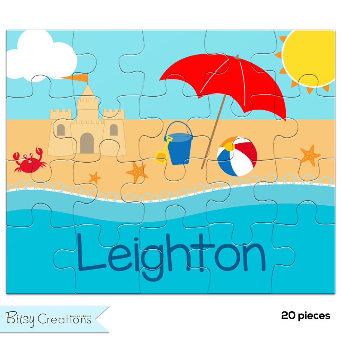 Personalized Puzzle for Kids Beach Puzzle Jigsaw Puzzle | Etsy