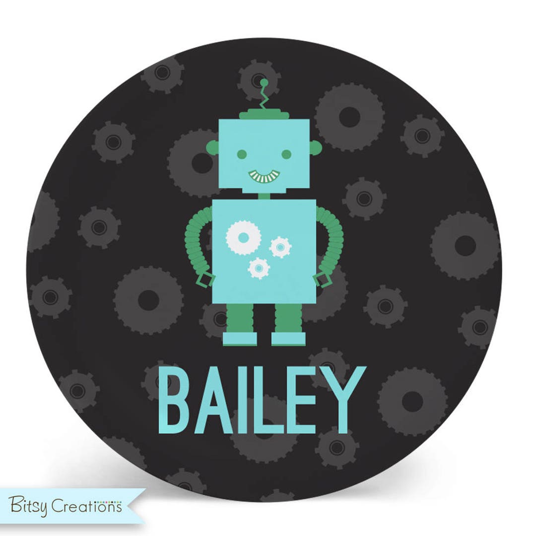 Robot Plate - Personalized Meal Set for Kids - Child's Plate Bowl Mug ...