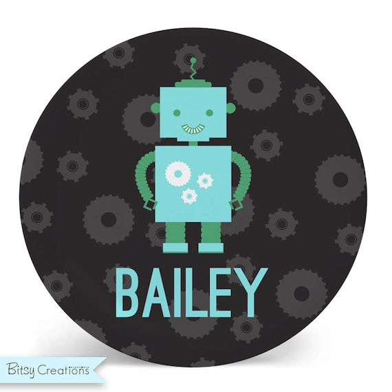 Robot Plate Personalized Meal Set for Kids Child's - Etsy