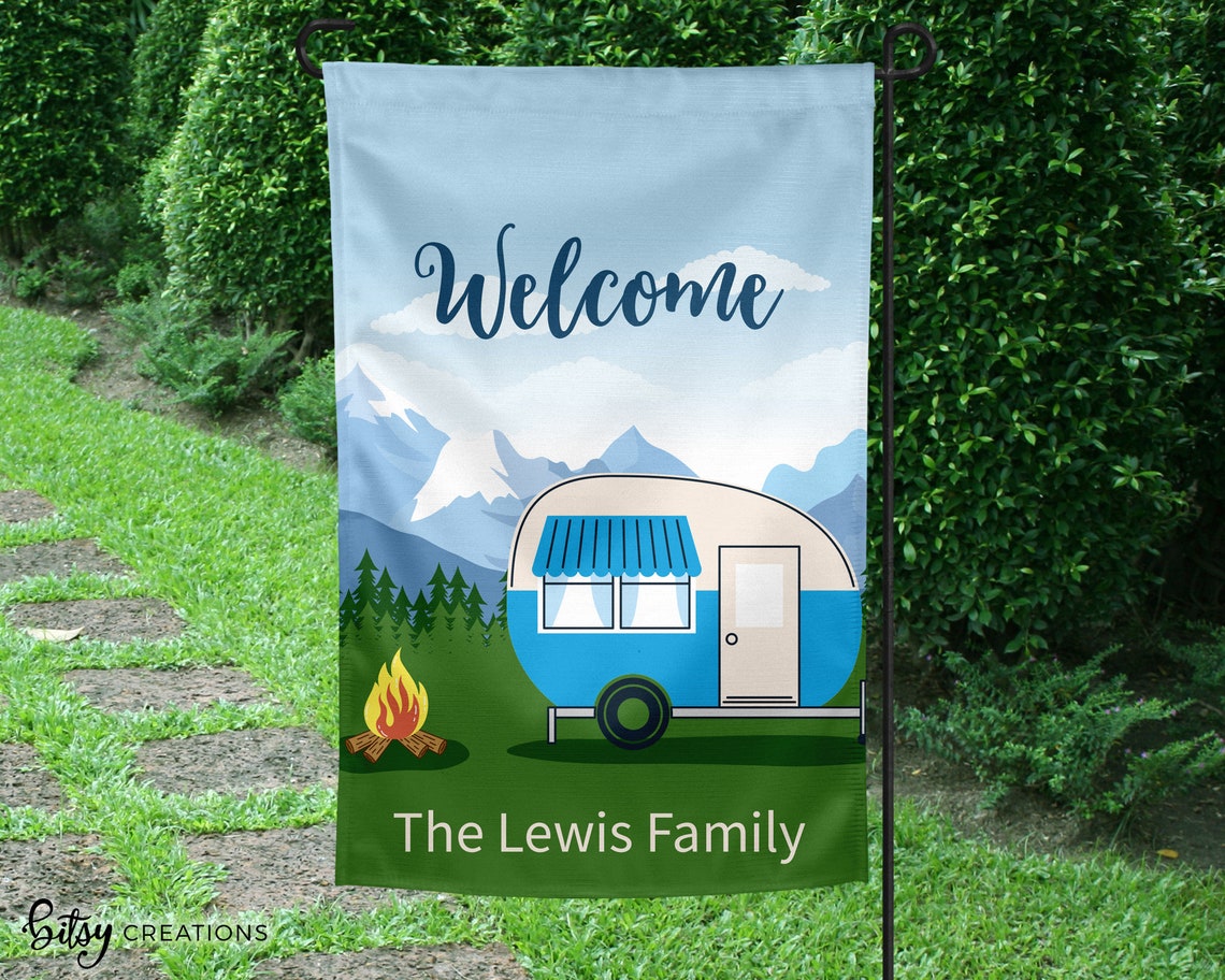 Camper Welcome Flag Yard Flag with Motor Home Personnalisé - Etsy France