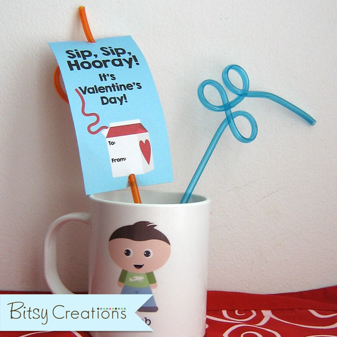 PRINTABLE Valentine Silly Straw Cards for Valentine's Day | Etsy