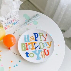 Happy Birthday Melamine Bowl or Plate Plastic Bpa-free Pink or Blue - Etsy