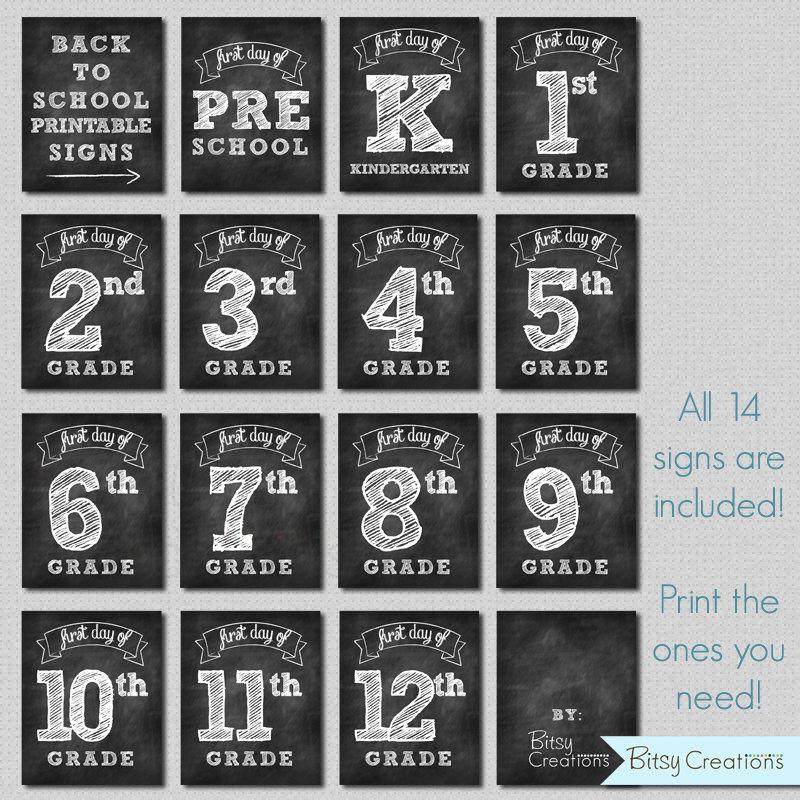 Back To School Chalkboard Printables