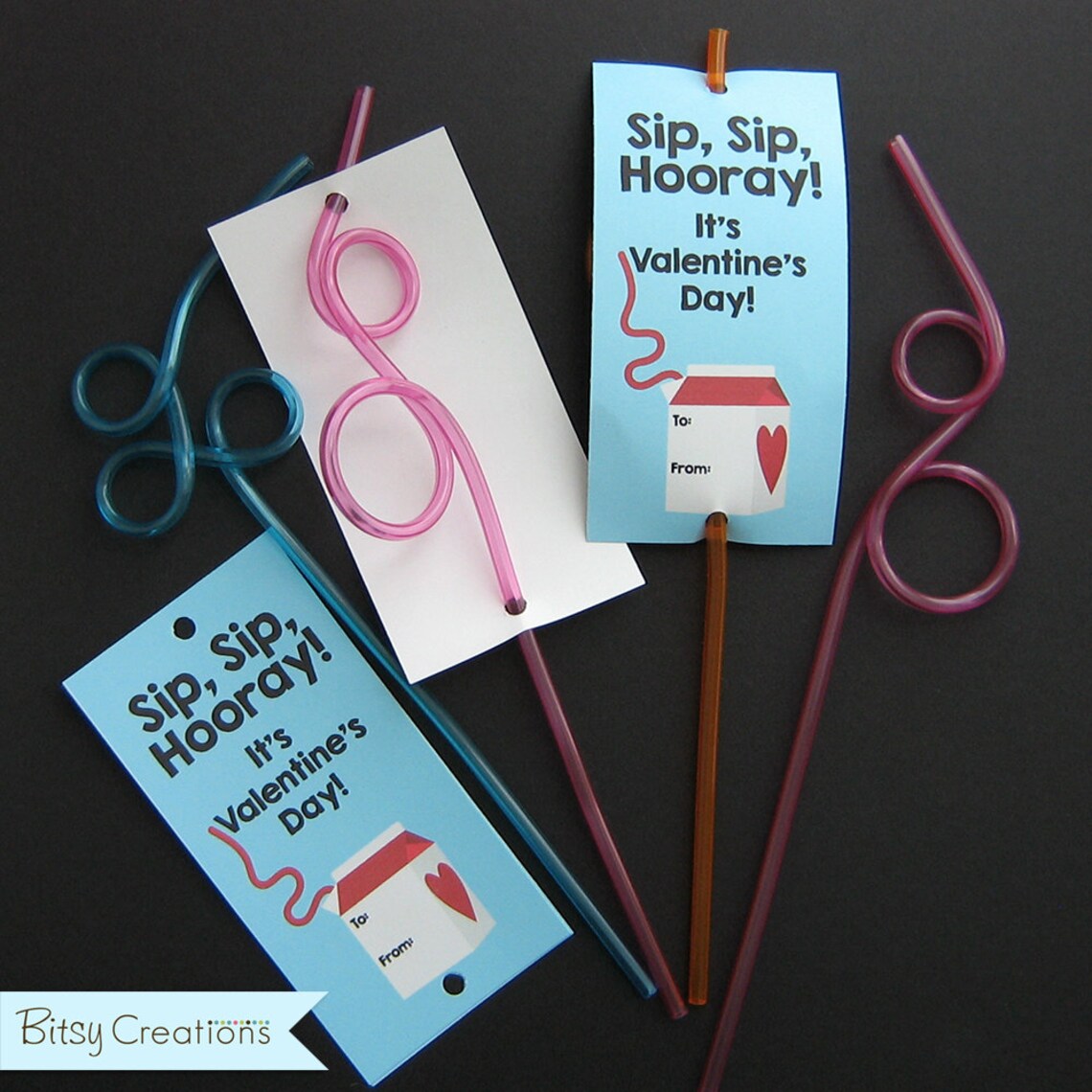 PRINTABLE Valentine Silly Straw Cards for Valentine's Day | Etsy