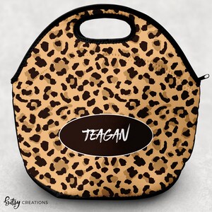 Personalized Animal Print Lunch Tote - Cheetah Leopard Print Lunch Bag ...