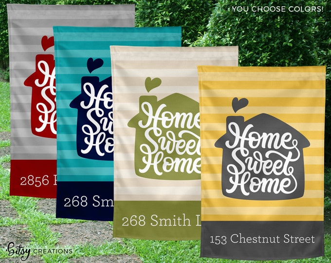 Personalized Address Garden Flag, Winter Garden Flag, Custom Address ...