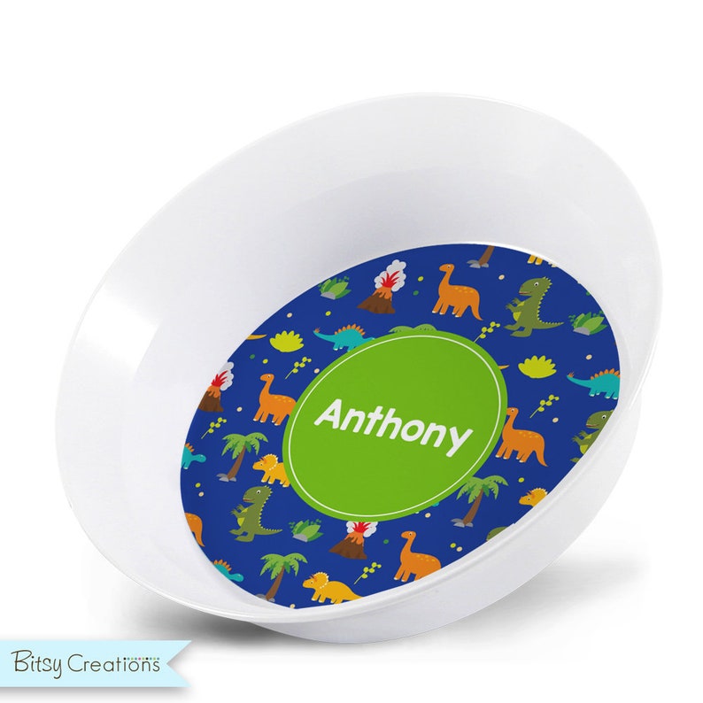 Dinosaur Plate - Child's Plate - Child's Bowl - Melamine Bowl or Plate ...