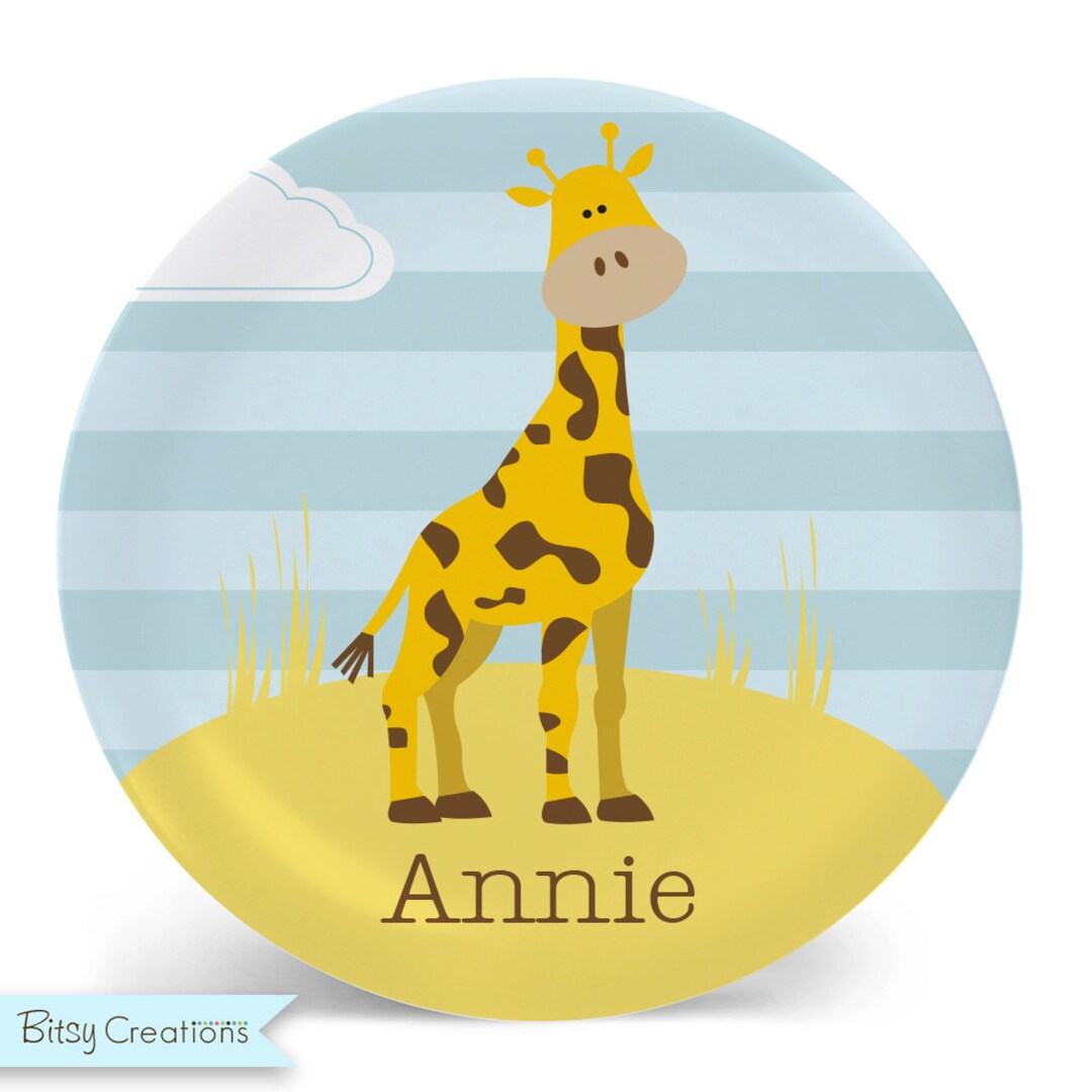 Giraffe Plate - Child's Plate - Child's Bowl - Giraffe Melamine Bowl or ...