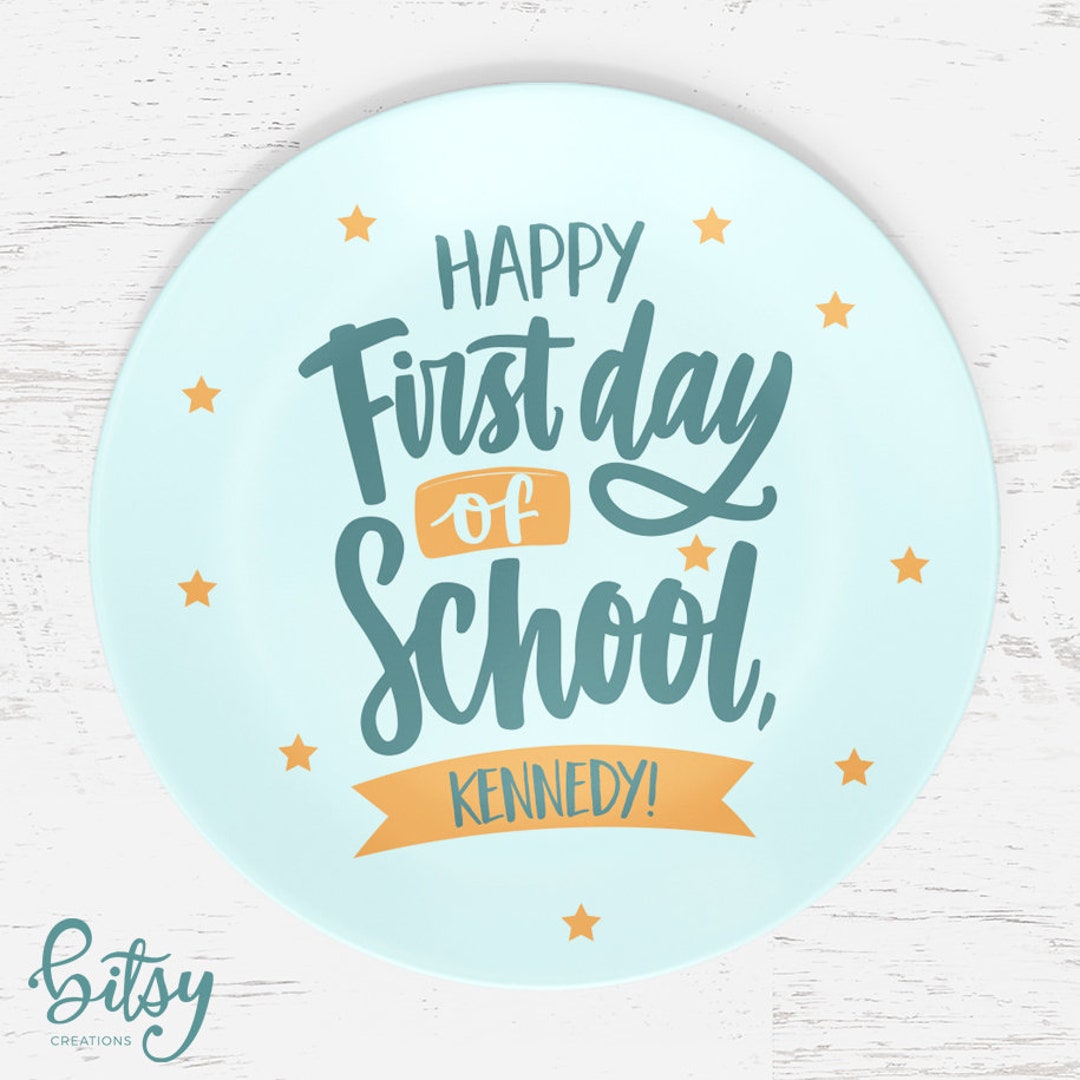 Personalized First Day of School Plate for Kids - Child's Bowl, Plate ...
