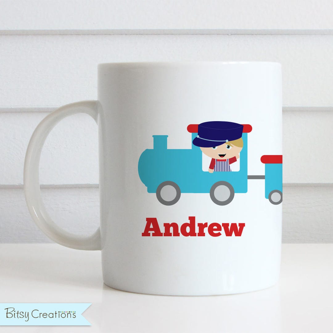 Plastic Train Mug for Kids - Personalized Train Cup With Child's Name ...