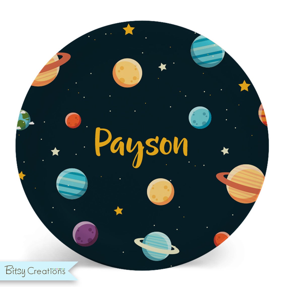 Personalized Space Plate for Kids Dinner Set Plate Bowl | Etsy