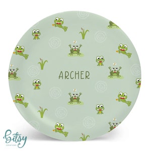 Frog Plate for Kids - Child's Personalized Plastic Tableware Dinner Set ...