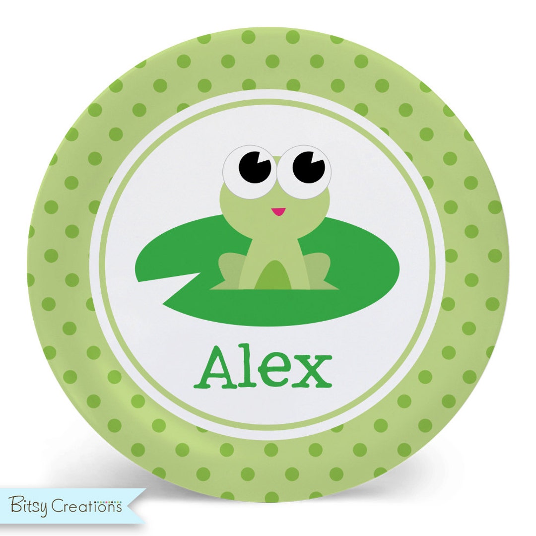 Frog Plate - Child's Plate - Child's Bowl - Baby Frog Green or Pink ...