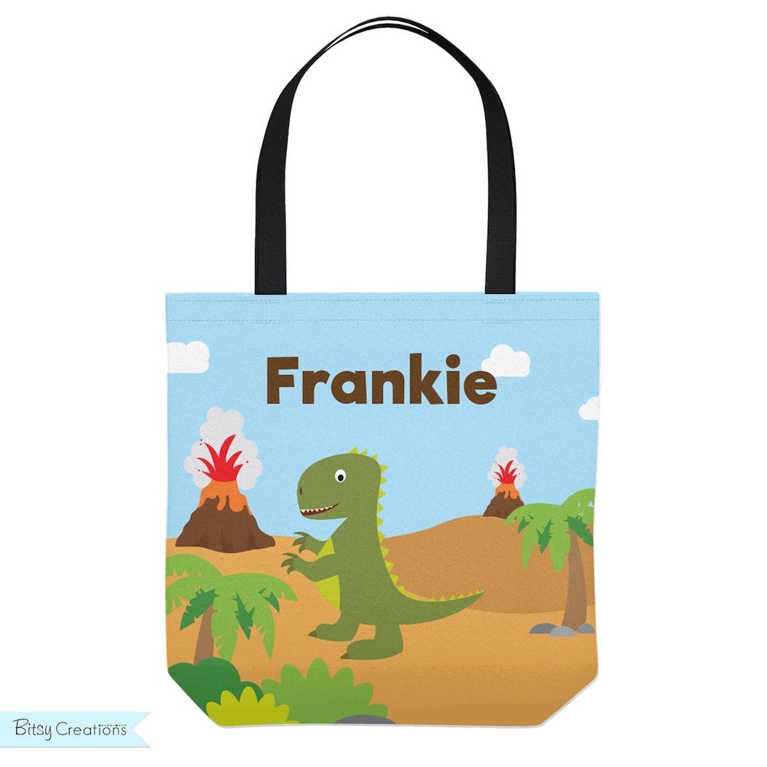 Dinosaur Tote Bag - Personalized Bag - Dinosaur Bag for Kids - Three ...